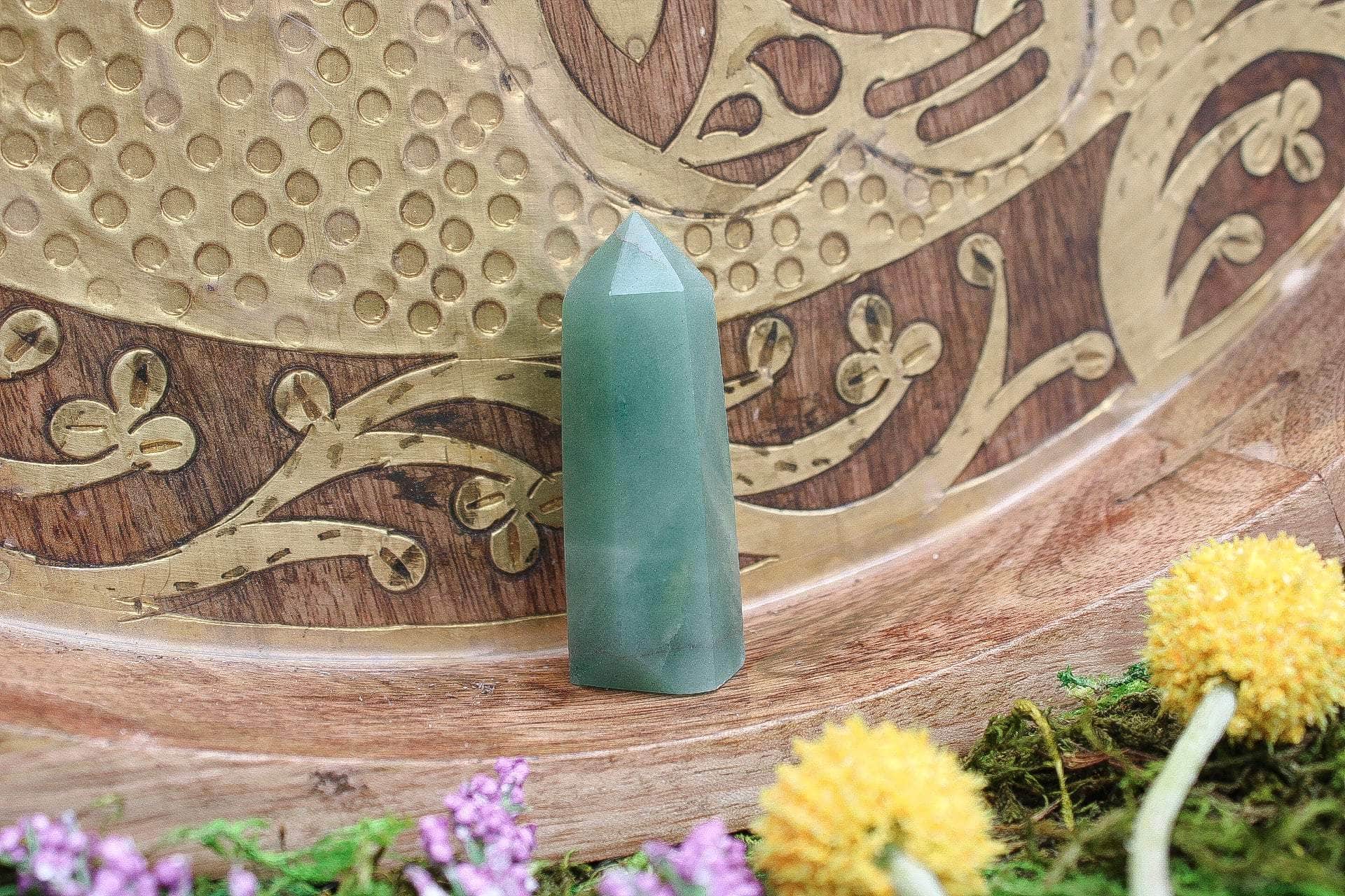 Aventurine Tower (av-04) 1" x 2.75" – 6-11 Crystals