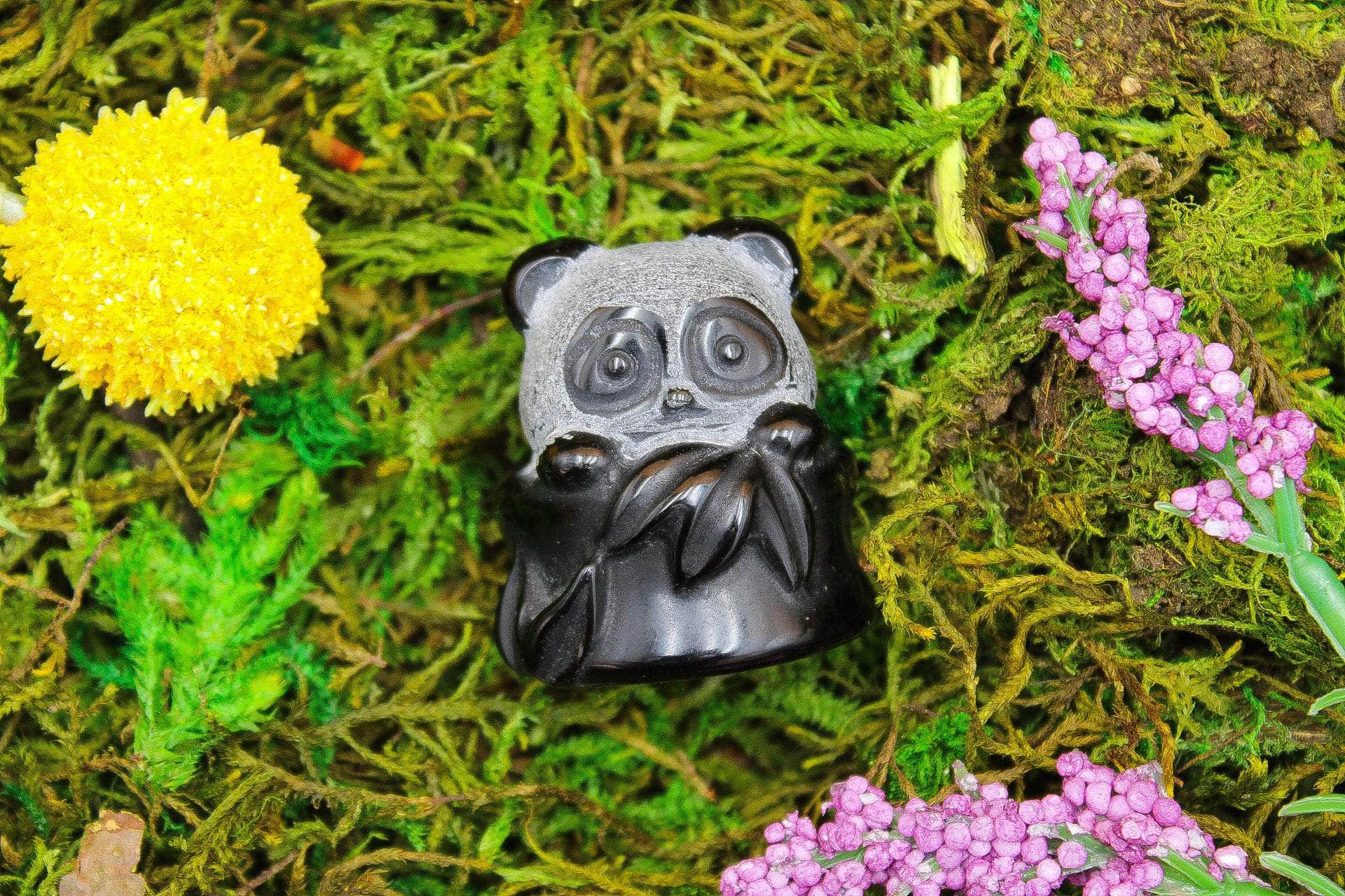 Obsidian Panda Carving – 6-11 Crystals